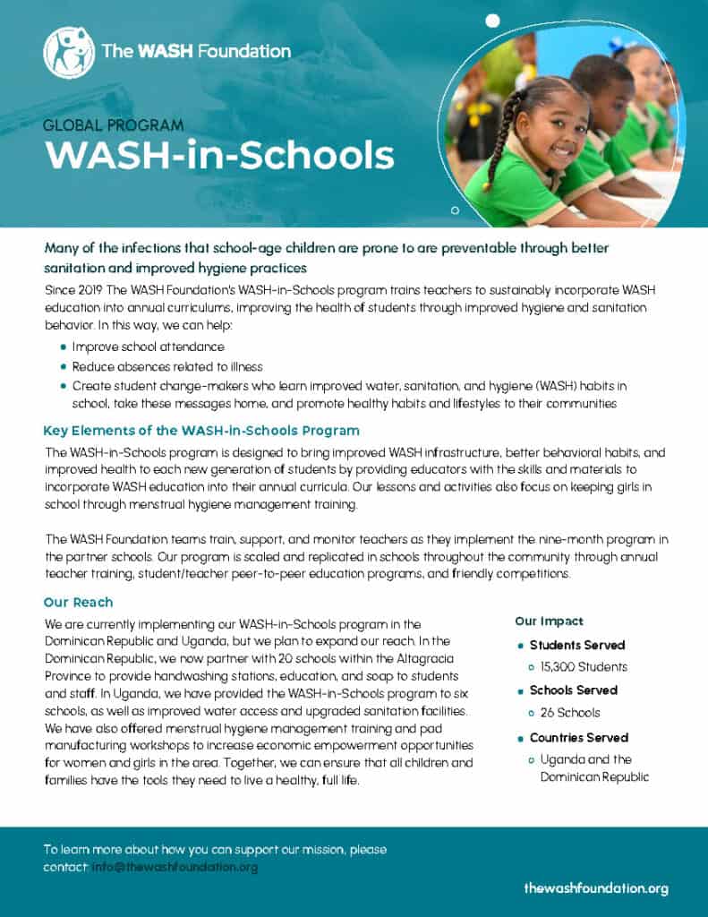 Wash in Schools - The WASH Foundation